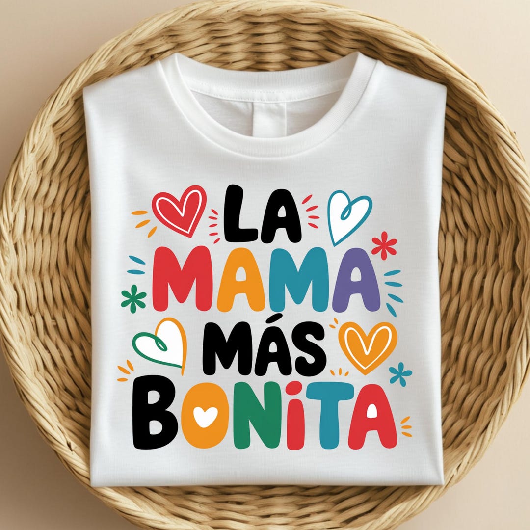 La Mama Más Bonita T-shirt PNG, Mom Sublimation Design, Mother’s Day ...