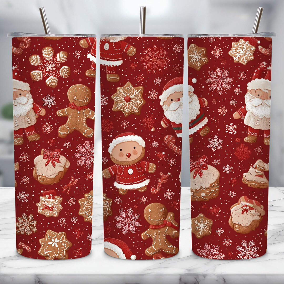 Christmas Tumble Wrap PNG, 20oz Straight Skinny Sublimation, 3D ...