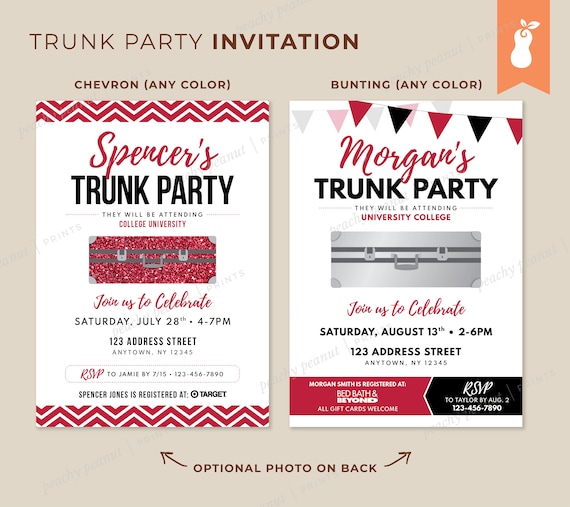 PRINTABLE Trunk Party Invitation 5x7 or 4x6 Custom - Etsy