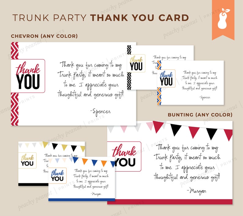 PRINTABLE Trunk Party Thank You Card 4x6 Custom Digital - Etsy