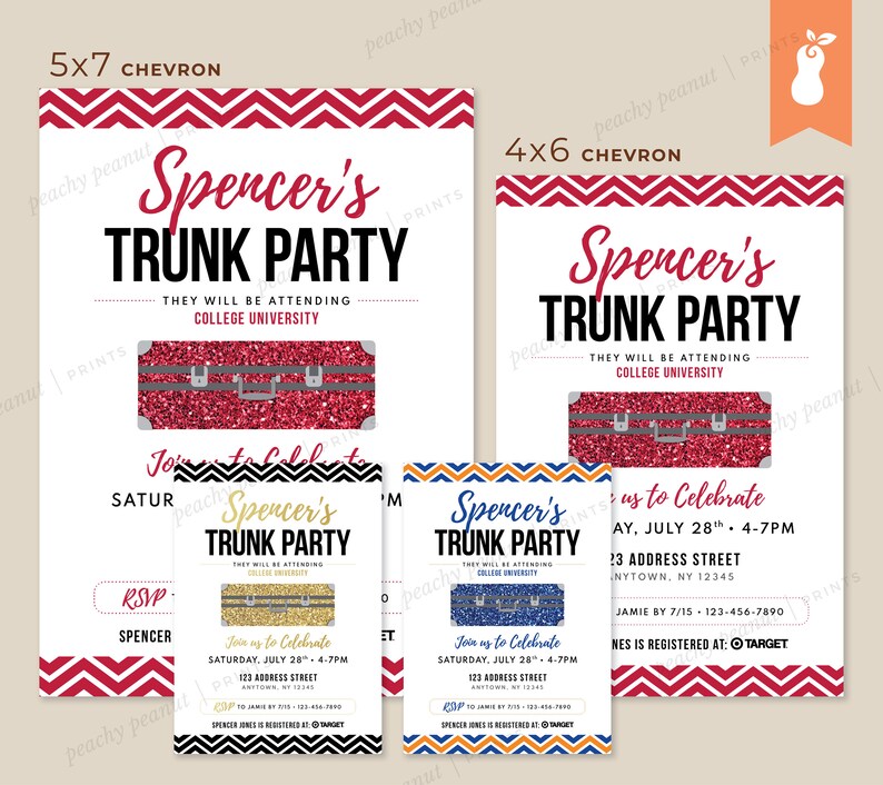 PRINTABLE | Trunk Party Invitation | 5x7 or 4x6 | Custom Digital File ...