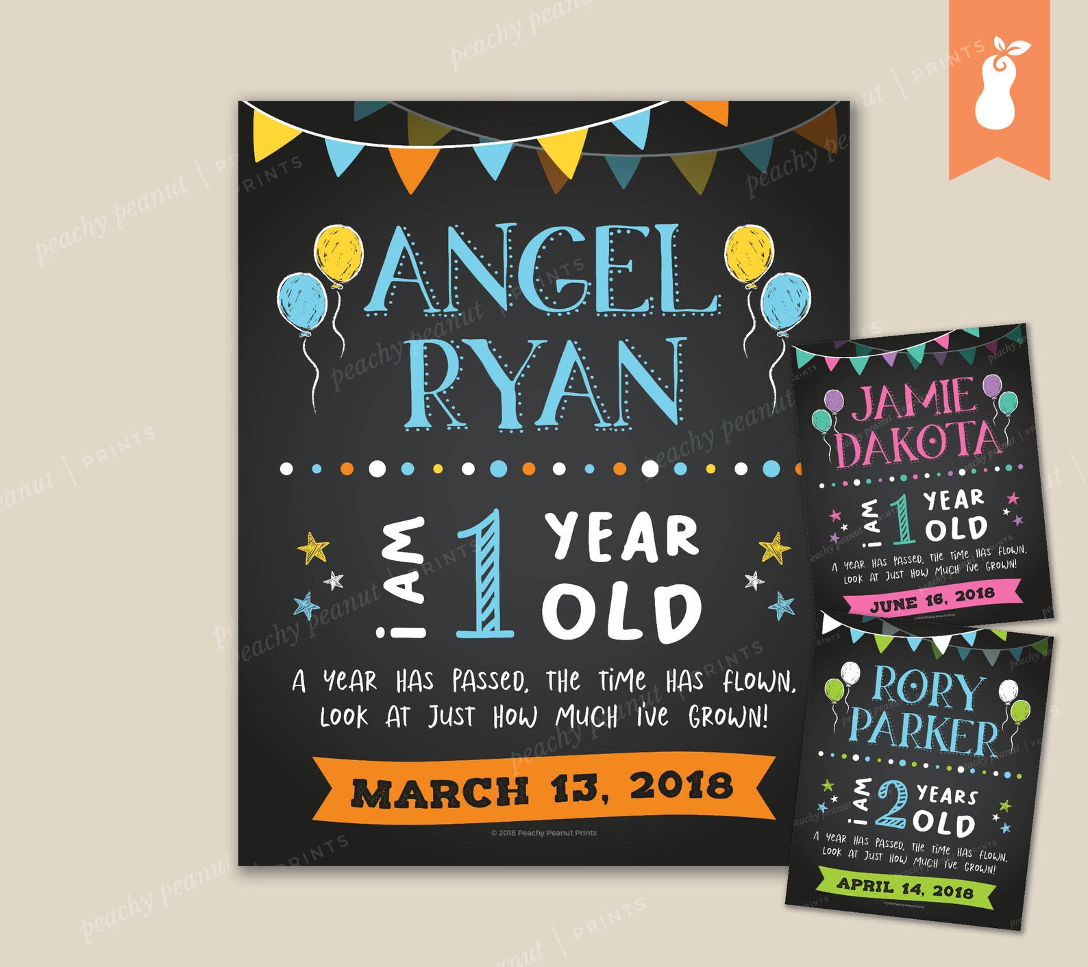 PRINTABLE | Birthday Party Announcement Sign Poster Chalkboard Baby ...