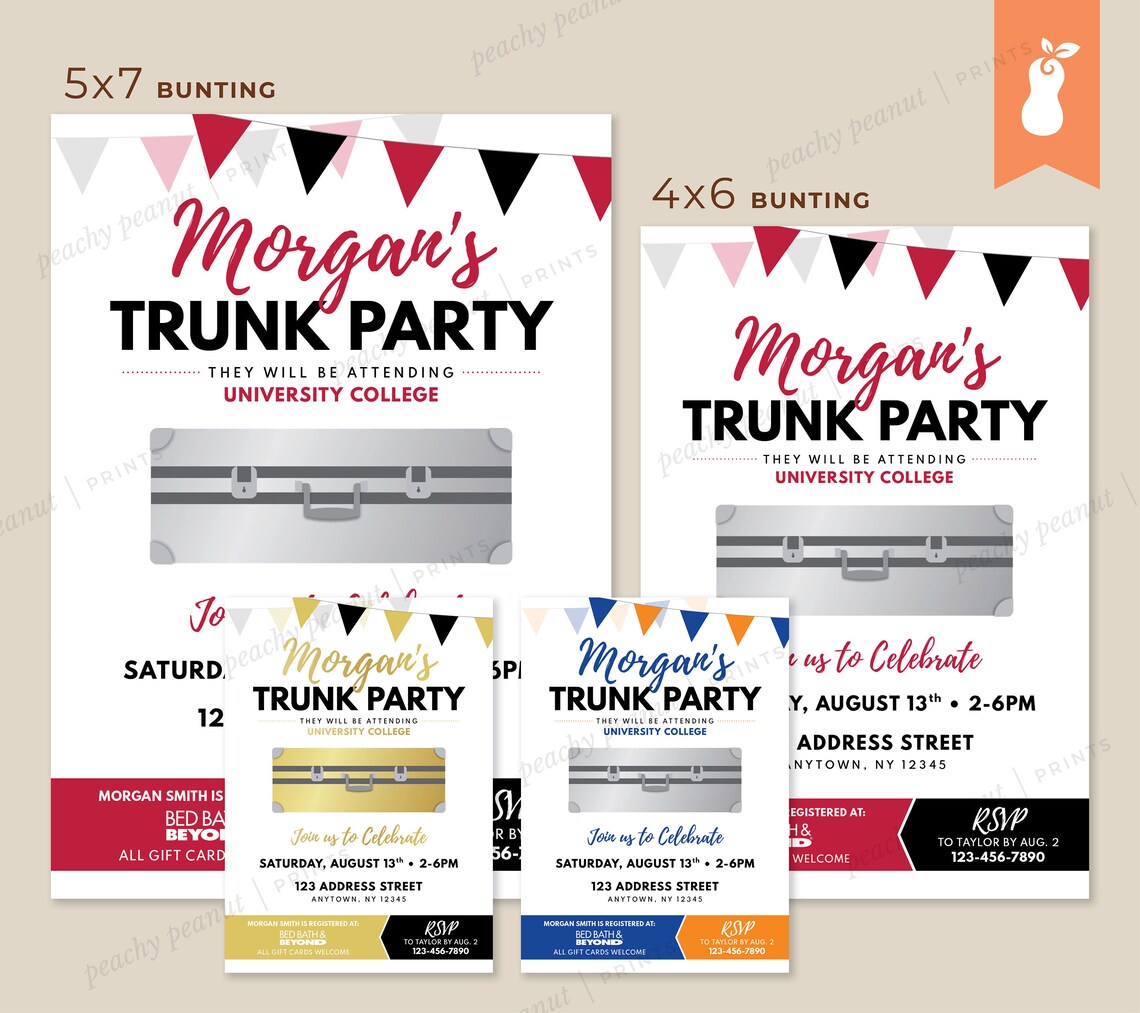 PRINTABLE Trunk Party Invitation 5x7 or 4x6 Custom - Etsy