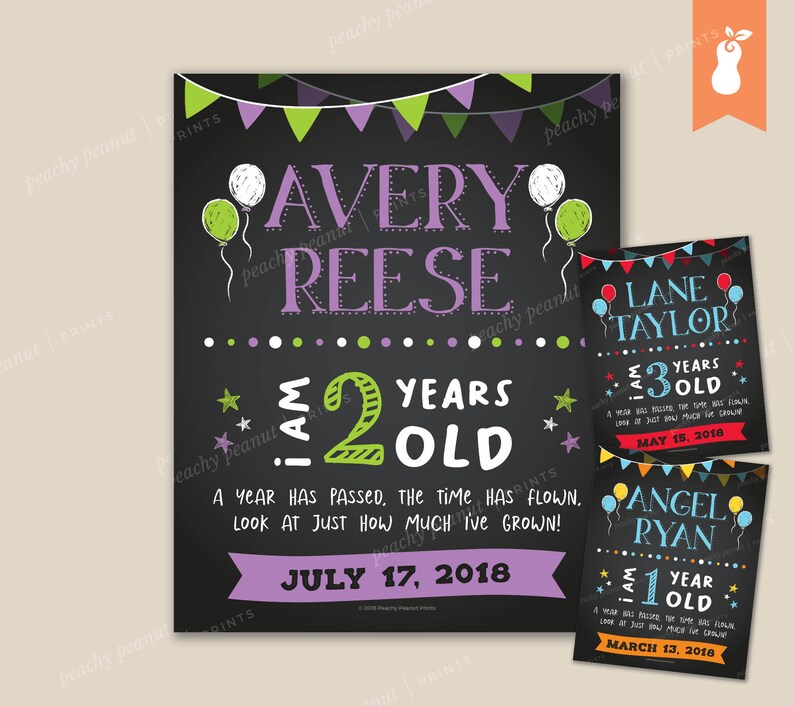 PRINTABLE Birthday Party Announcement Sign Poster Chalkboard | Etsy