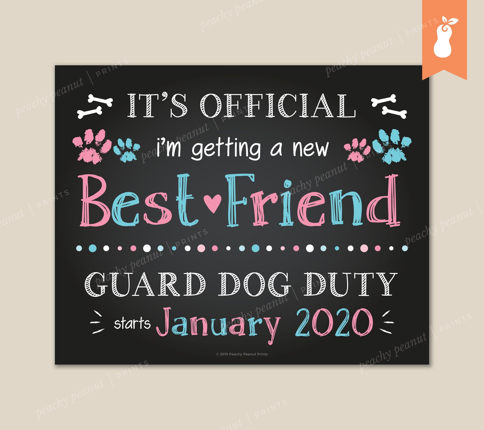 PRINTABLE // Best Friend Guard Dog Duty Pregnancy Announcement - Etsy