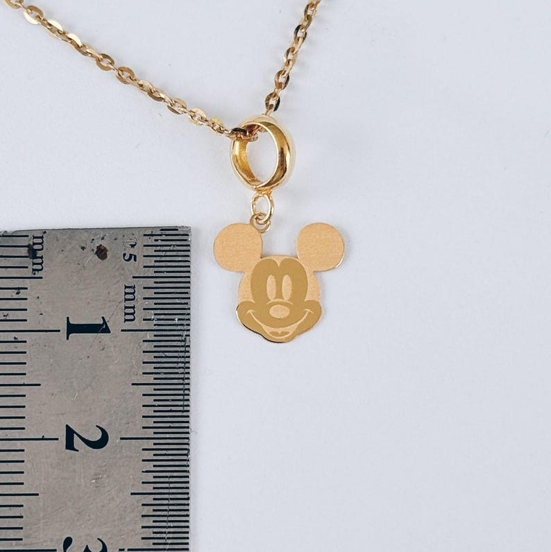 Gold Mickey Mouse Pendant Necklace 21K : Dainty Charm Fine Jewelry - Etsy