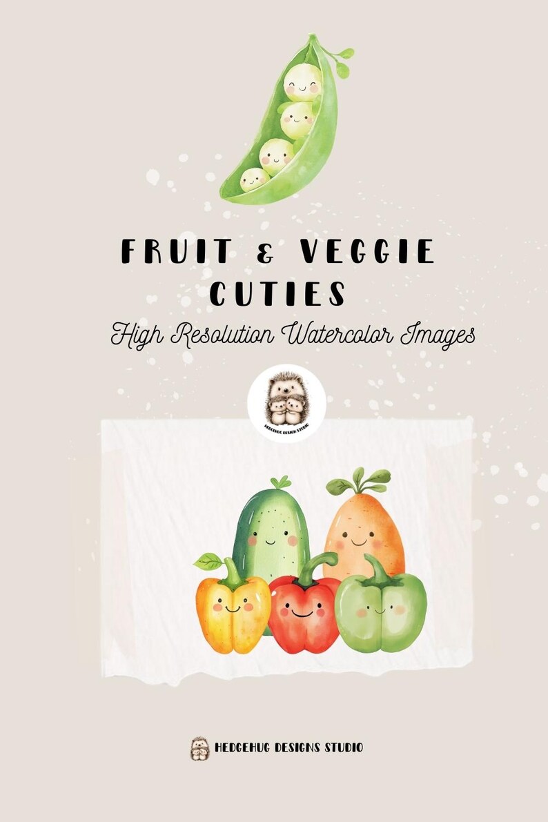 Cute Fruit & Vegetables Clipart | Watercolor Garden PNG | Food Clip Art ...