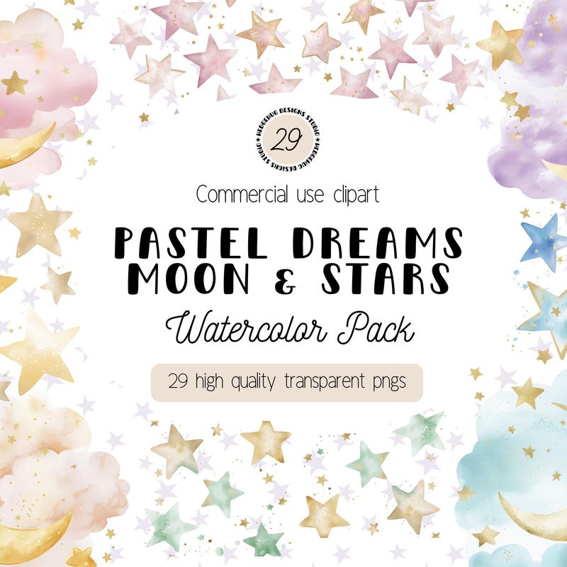 Star and Moon Clipart Baby - Etsy