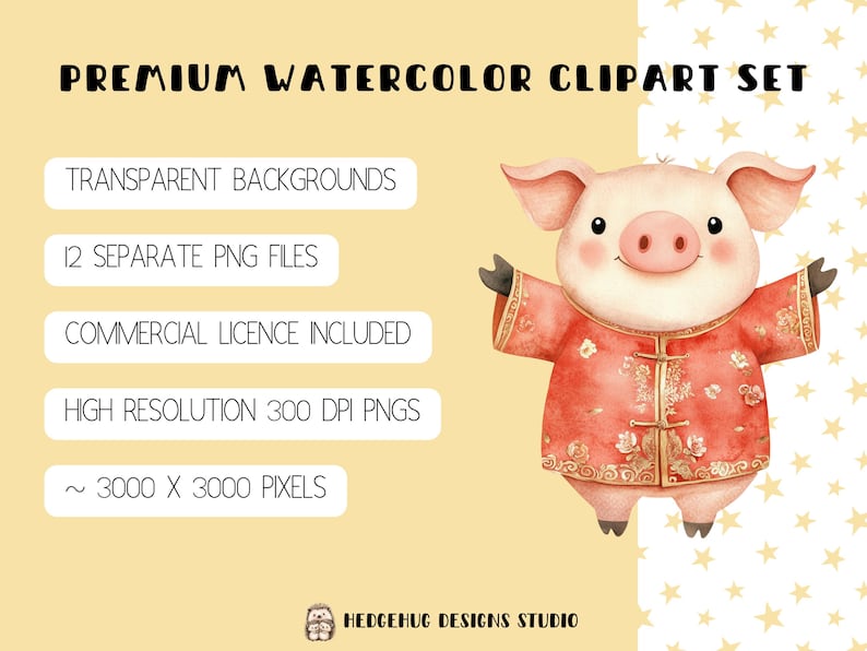 Chinese Zodiac Animals Clipart | Traditional Chinese Outfits Watercolor ...