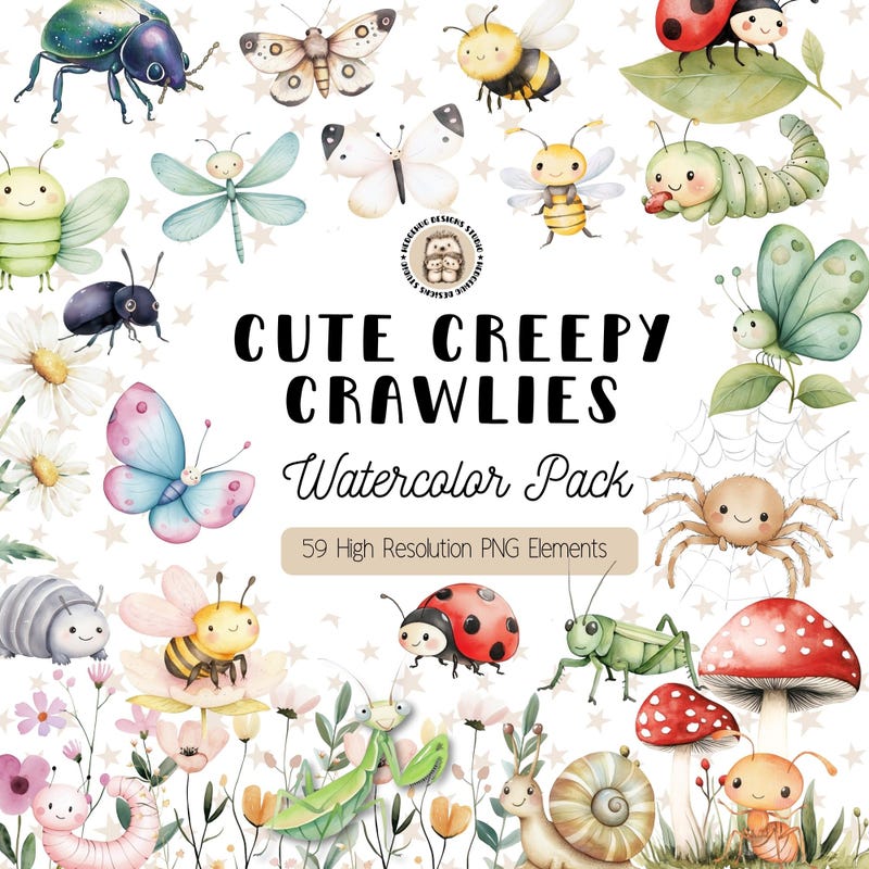 Cute Bugs Clipart - Etsy