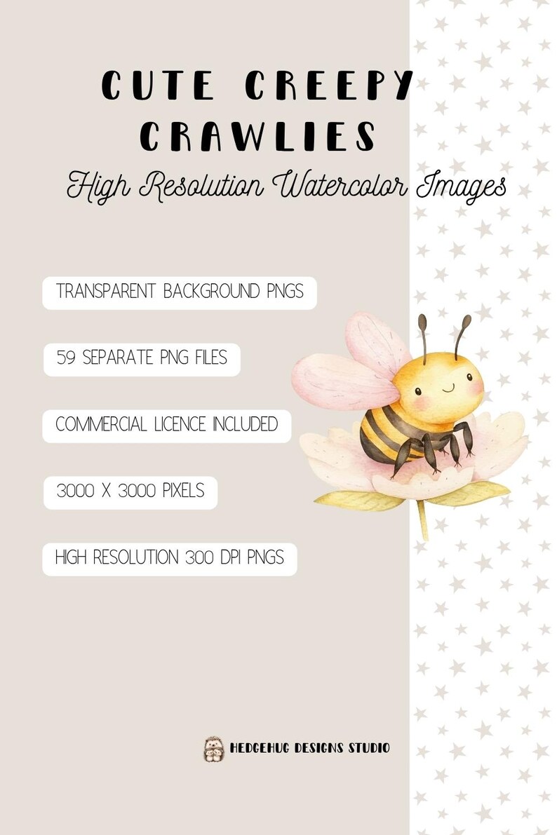 Watercolor Bugs Clipart Set, Nursery Garden Insects PNG (digital ...