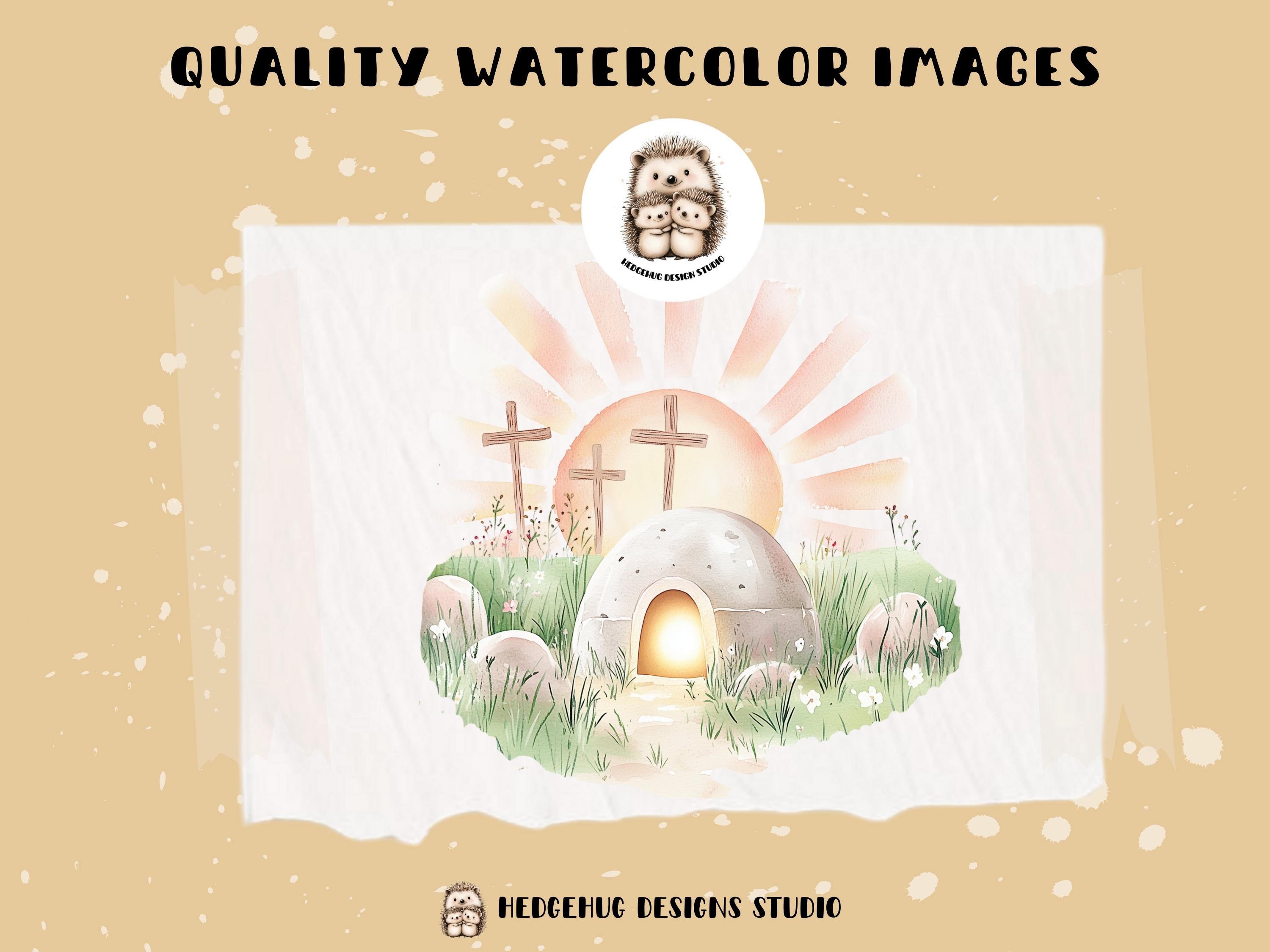 Watercolor Easter Story Clipart, Cute Christian Bible Story ...