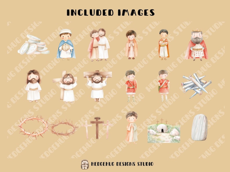 Watercolor Easter Story Clipart, Cute Christian Bible Story ...