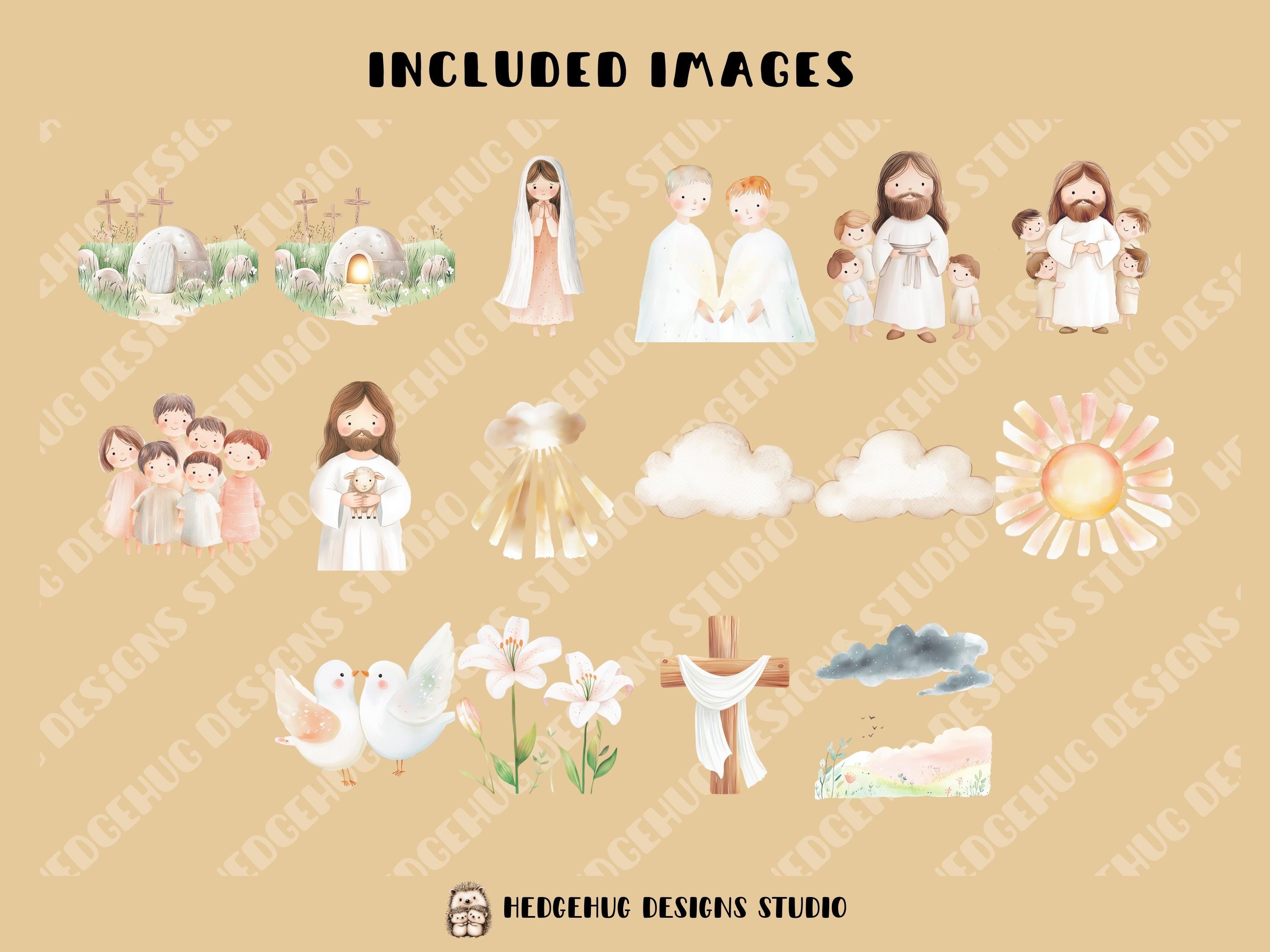 Watercolor Easter Story Clipart, Cute Christian Bible Story ...