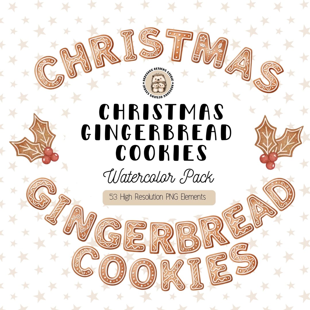 Gingerbread Alphabet Clipart, Christmas Letters & Numbers, Xmas Holiday ...