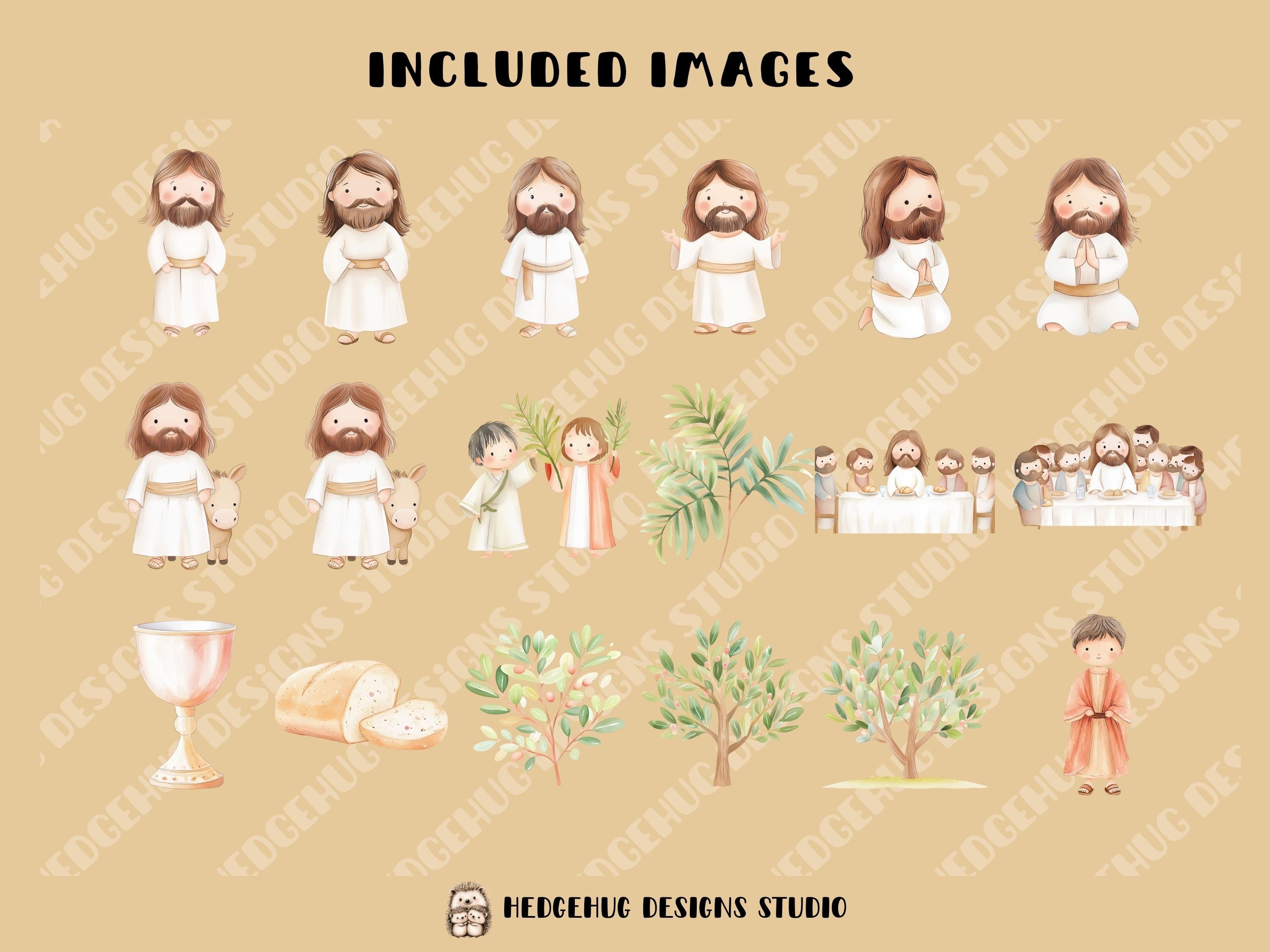 Watercolor Easter Story Clipart, Cute Christian Bible Story ...