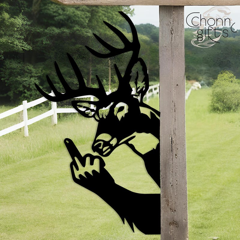 Middle Finger Metal Deer Sign - Etsy Canada