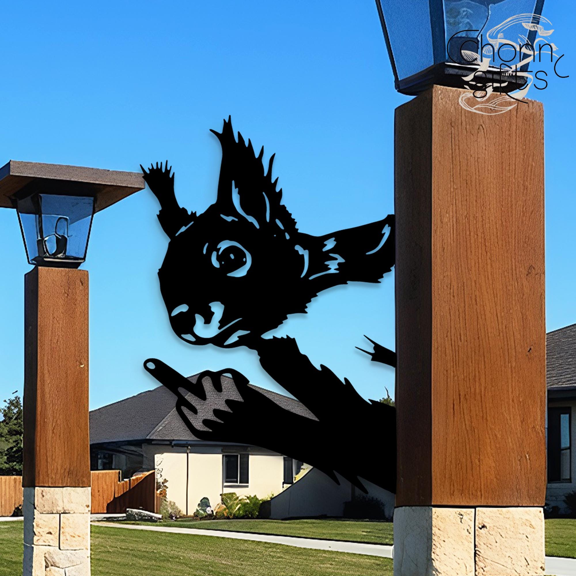 Custom Funny Squirrel Metal Sign, Middle Finger Squirrel Decor ...