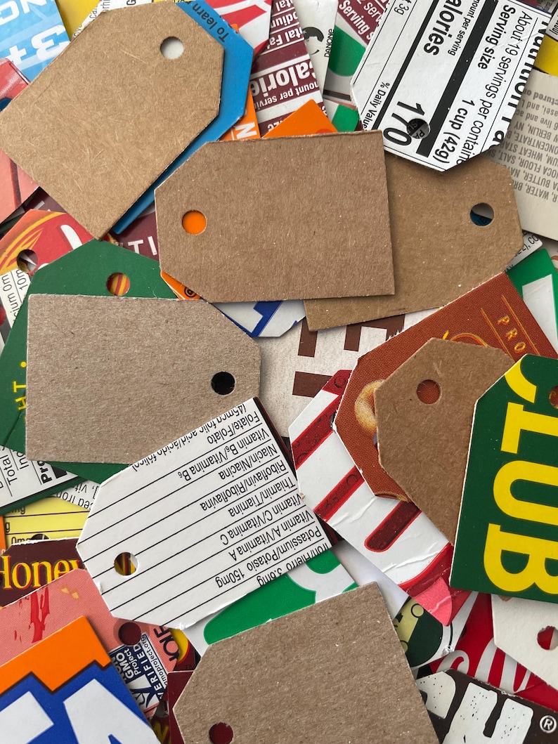 50 Upcycled Price Tags Made From Packaging (lettering & Logos) - Etsy