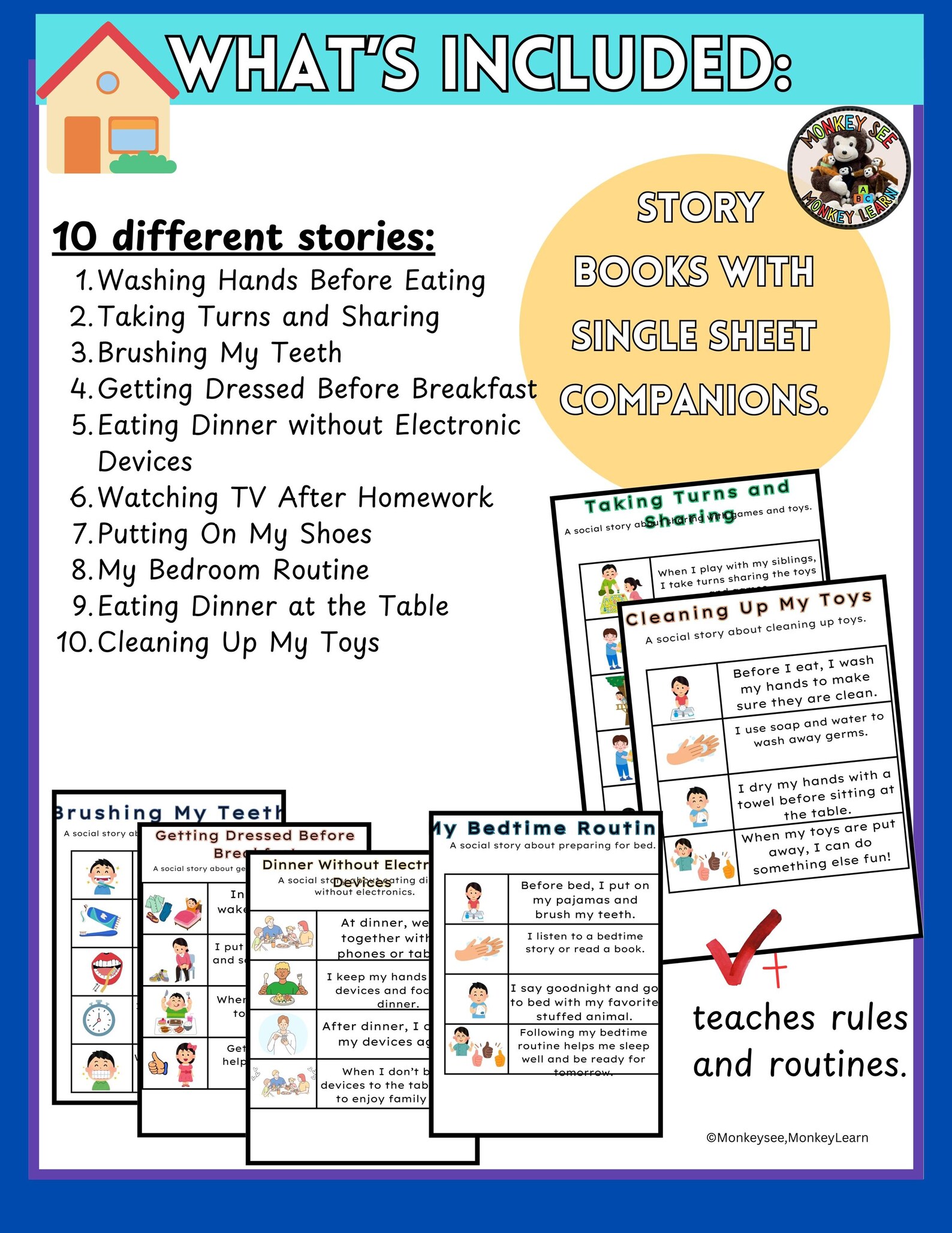 Social Stories- Home Routines and Rules - Etsy