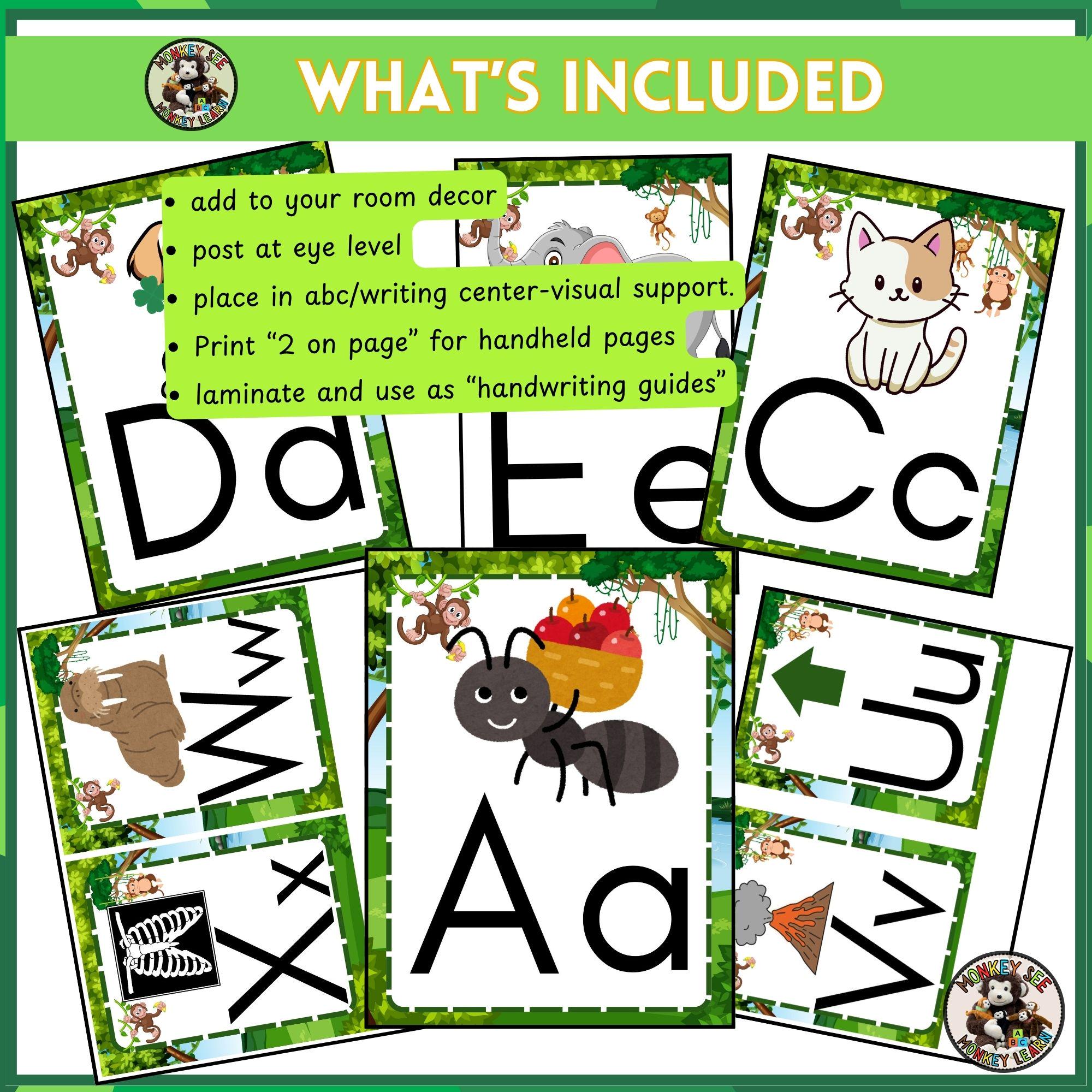 Monkey Alphabet Posters- Classroom Decor - Etsy