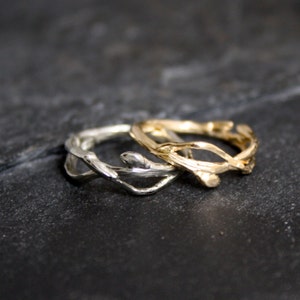 Sterling Silver Infinity Branch Organic Twig Wedding Bands Engagement ...
