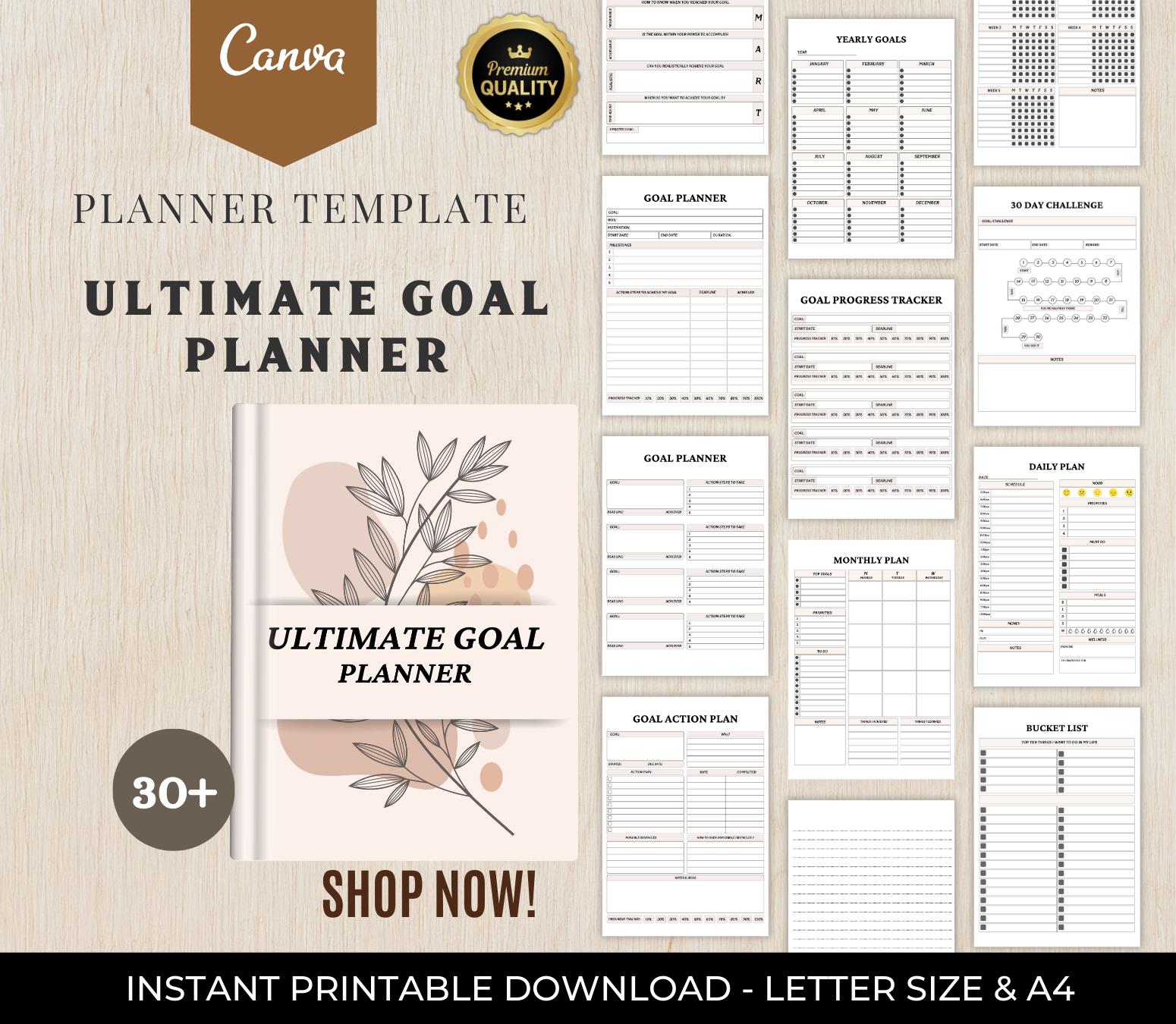 Ultimate Goal Planner, Printable Goal Setting Journal, Personal ...