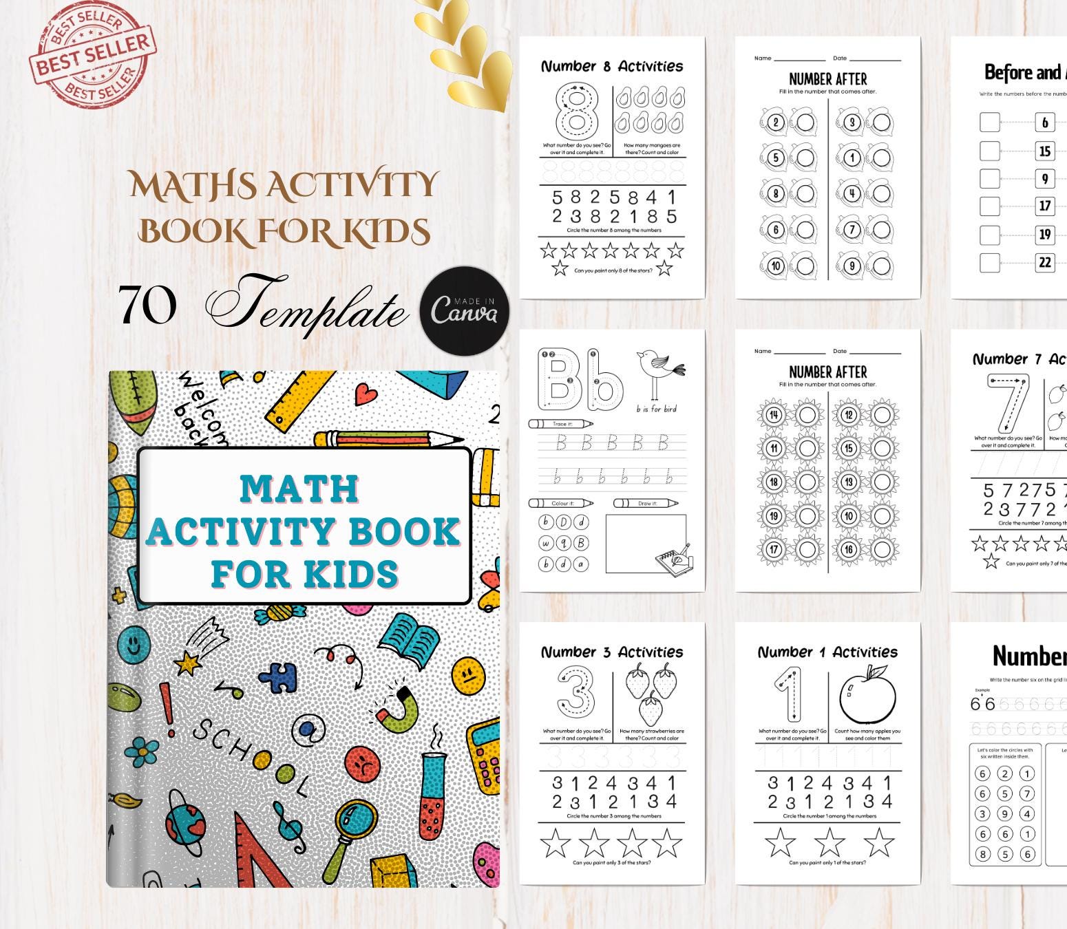 Math's Activity Book for Kids, Printable Math Workbook, Early Math ...