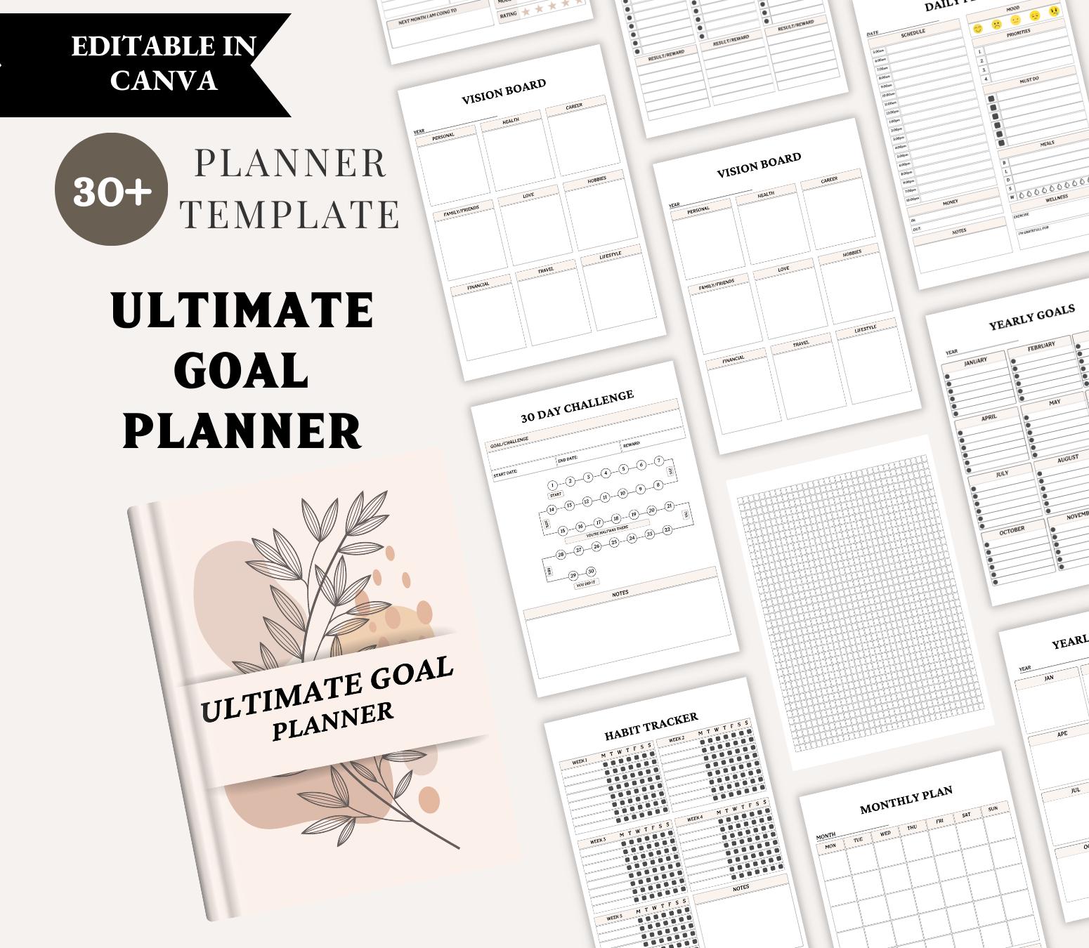 Ultimate Goal Planner, Printable Goal Setting Journal, Personal ...