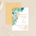 Teal Floral Wedding Invitation, Elegant Wedding Invite, Custom Floral ...