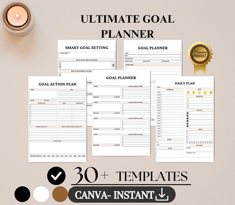 Ultimate Goal Planner, Printable Goal Setting Journal, Personal ...