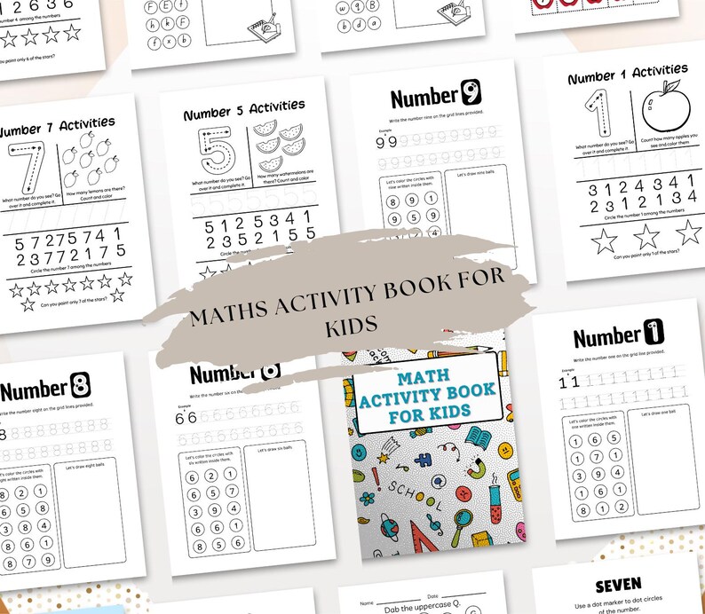 Math's Activity Book for Kids, Printable Math Workbook, Early Math ...