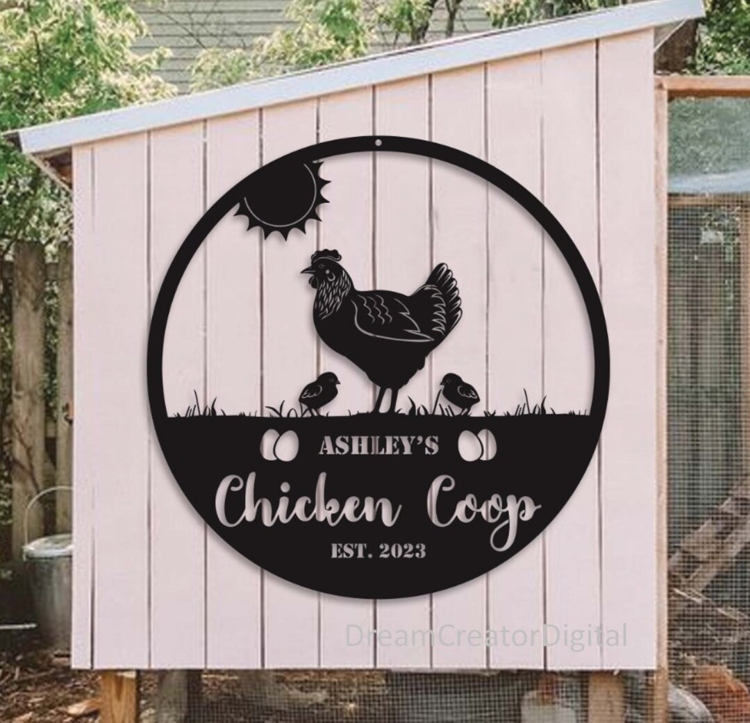 Personalized Chicken Farm Sign, Custom Chicken Coop Metal Sign, Farm ...