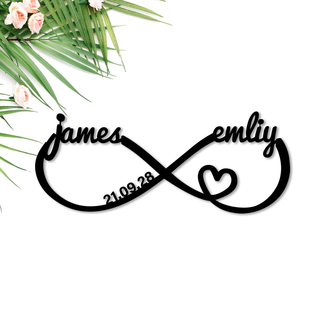 Custom Infinity Heart Metal Sign Wedding Gifts Infinity Heart Wall ...