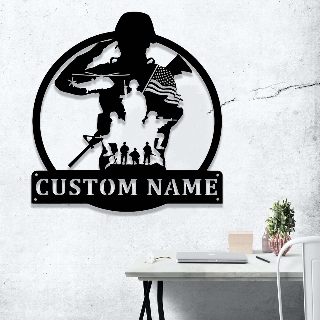 Custom US Military Soldiers Metal Sign,veteran Wall Art,personalized ...