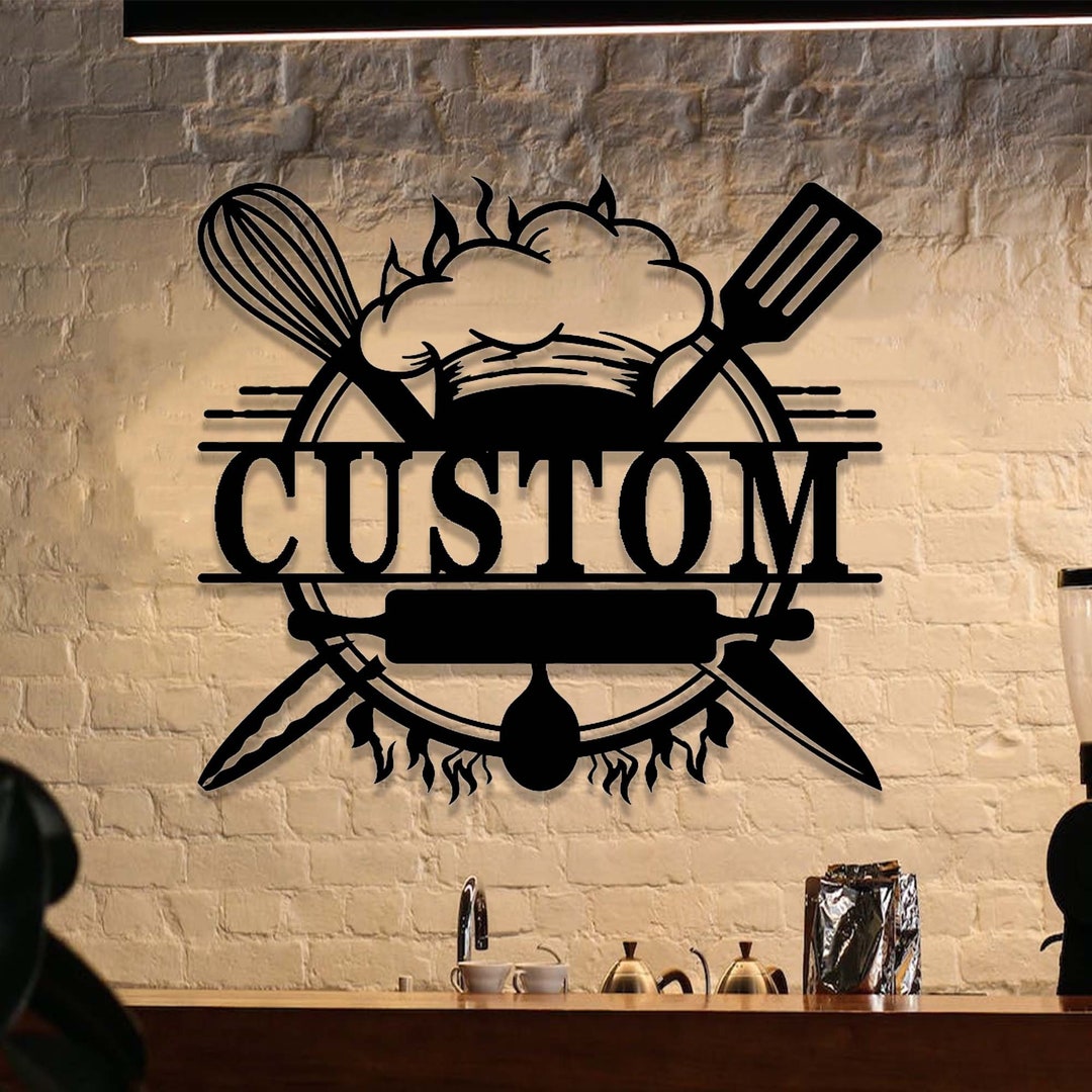 Personalized Metal Chef Kitchen Sign,custom Family Kitchen Sign ...