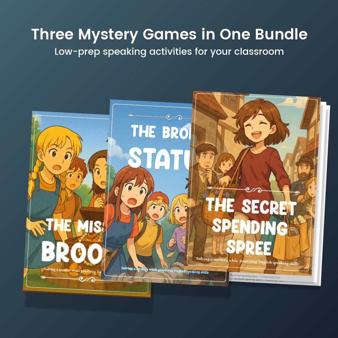 English Mystery Game Bundle | ESL Speaking Activities A1–A2 | 3 ...