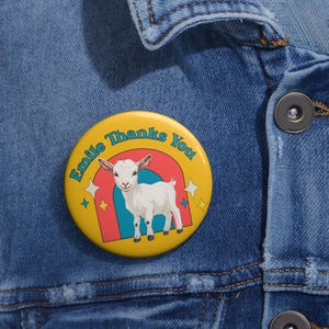 Emile Thanks You Custom Pin Buttons - Whimsical Goat Design for ...