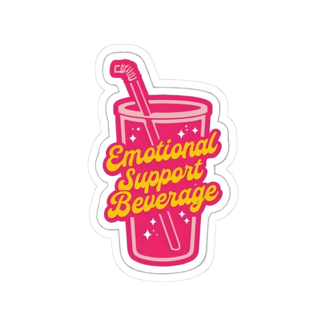 Emotional Support Beverage Stickers, Fun Vinyl Decals for Laptops ...