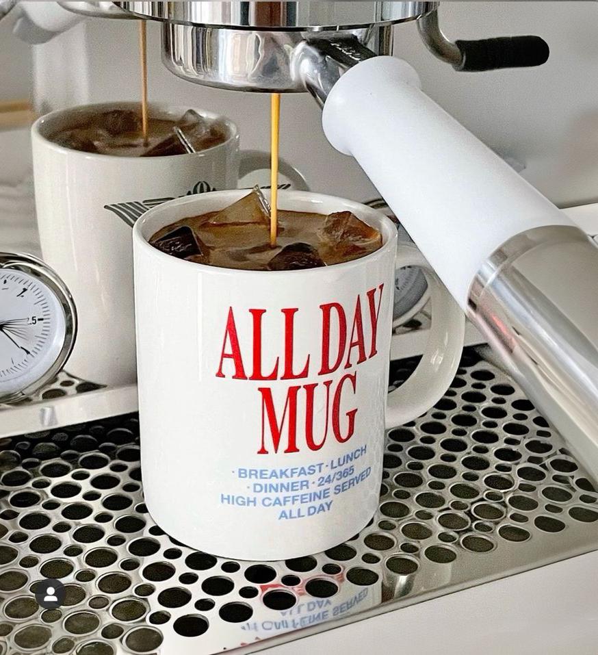 All Day Mug, White, Large, Durable Office Mug With Text - Etsy