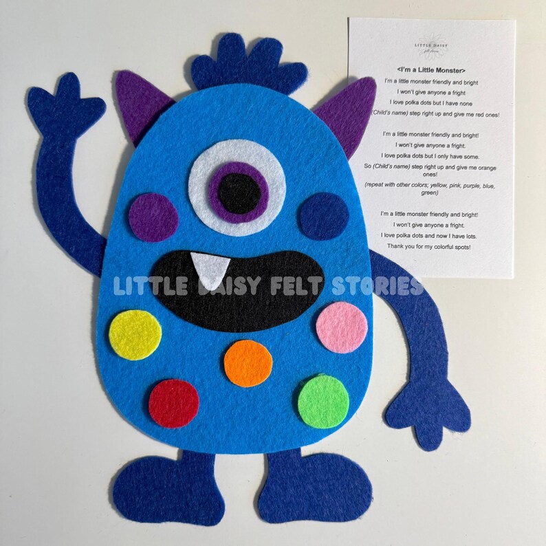 I’m a Little Monster Polka Dot Monster Felt Story: Handmade Flannel ...