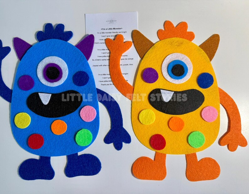 I’m a Little Monster Polka Dot Monster Felt Story: Handmade Flannel ...