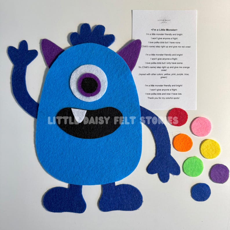 I’m a Little Monster Polka Dot Monster Felt Story: Handmade Flannel ...