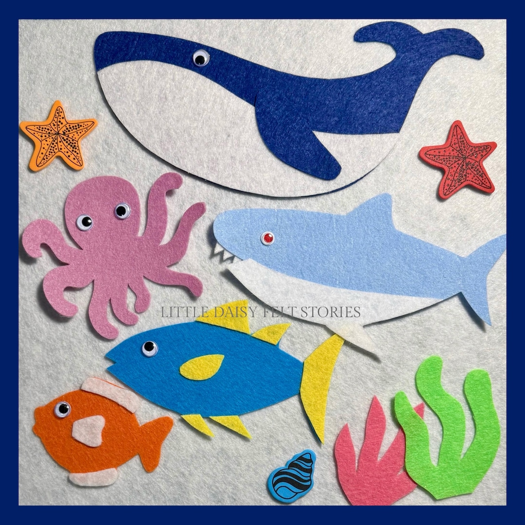 Slippery Fish, Sea Ocean Animals Felt Flannel Board Story for Toddlers ...