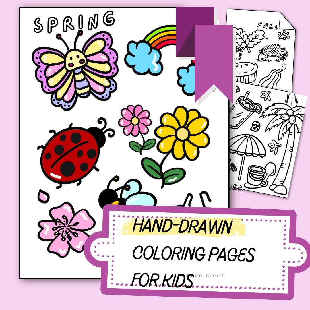 Season: Spring,summer,fall, Winter Printable Coloring 8 Pages for Kids ...