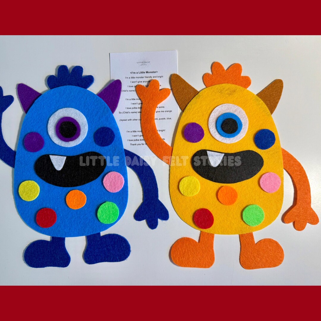 I’m a Little Monster Polka Dot Monster Felt Story: Handmade Flannel ...