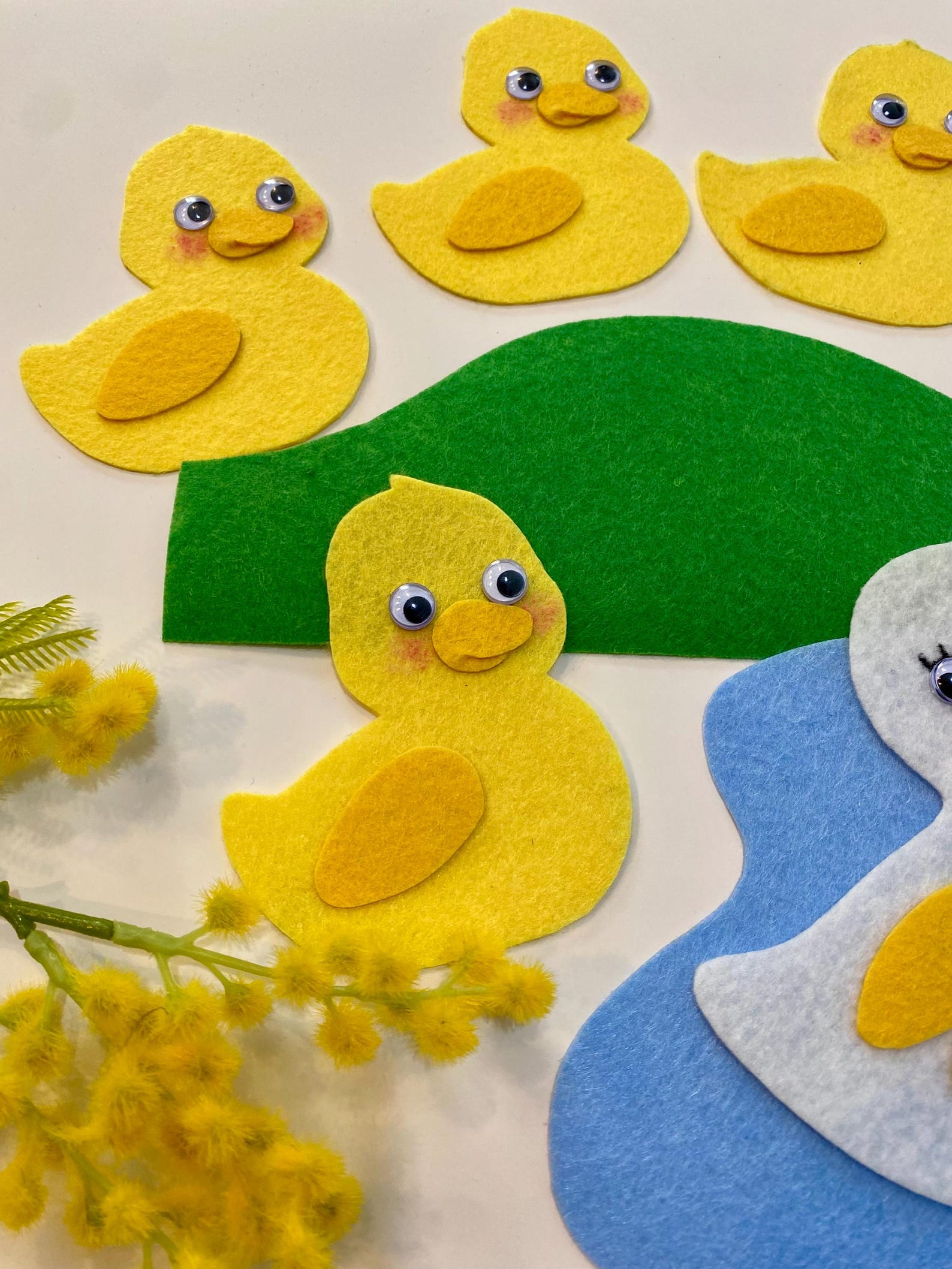 5 Little Ducks Felt Story Set, Nursery Rhyme Storytime Felt Pieces ...