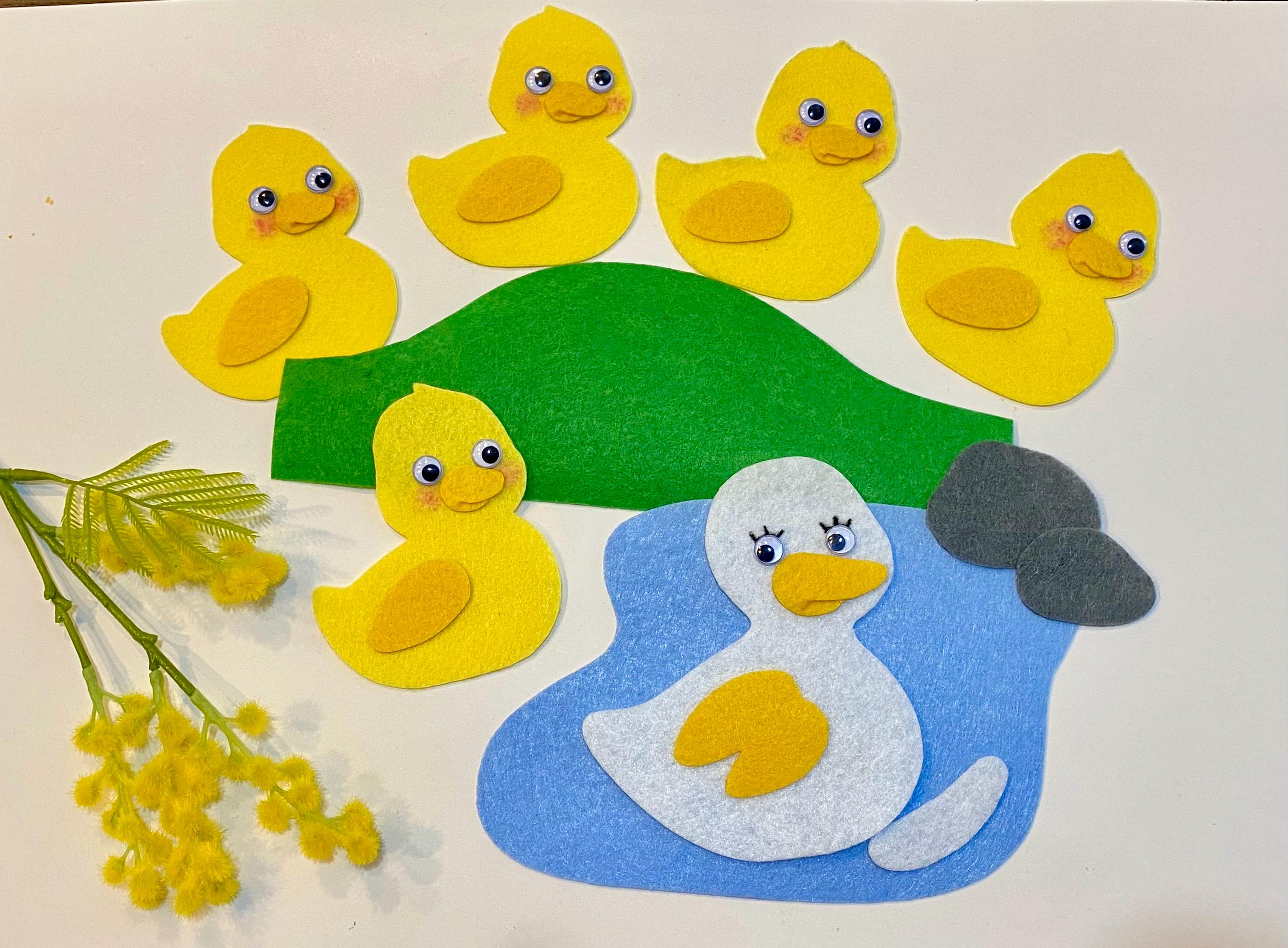 5 Little Ducks Felt Story Set, Nursery Rhyme Storytime Felt Pieces ...