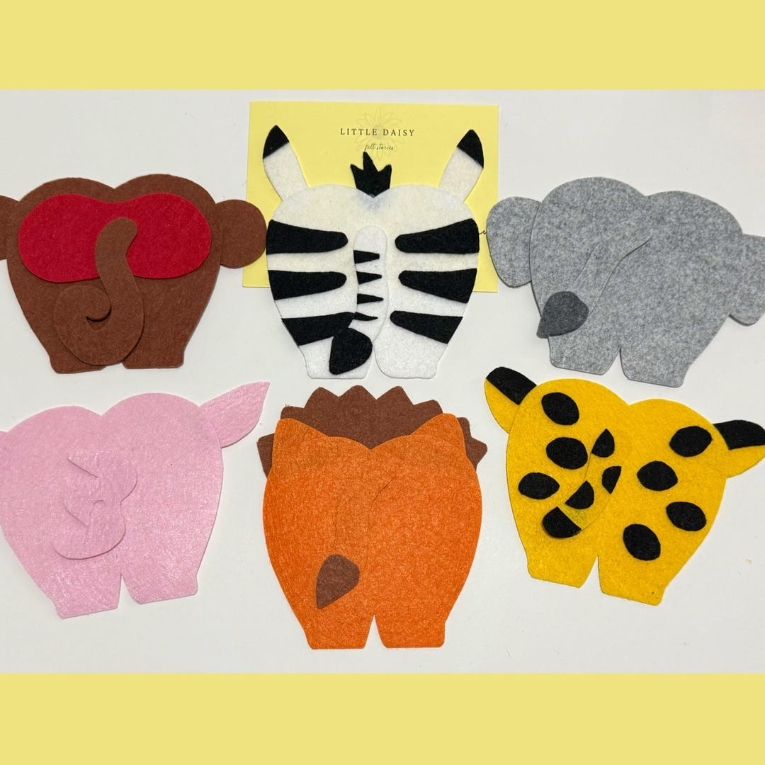 Whose Bum? Felt Animal Matching Game: Handmade Preschool Activity - Etsy