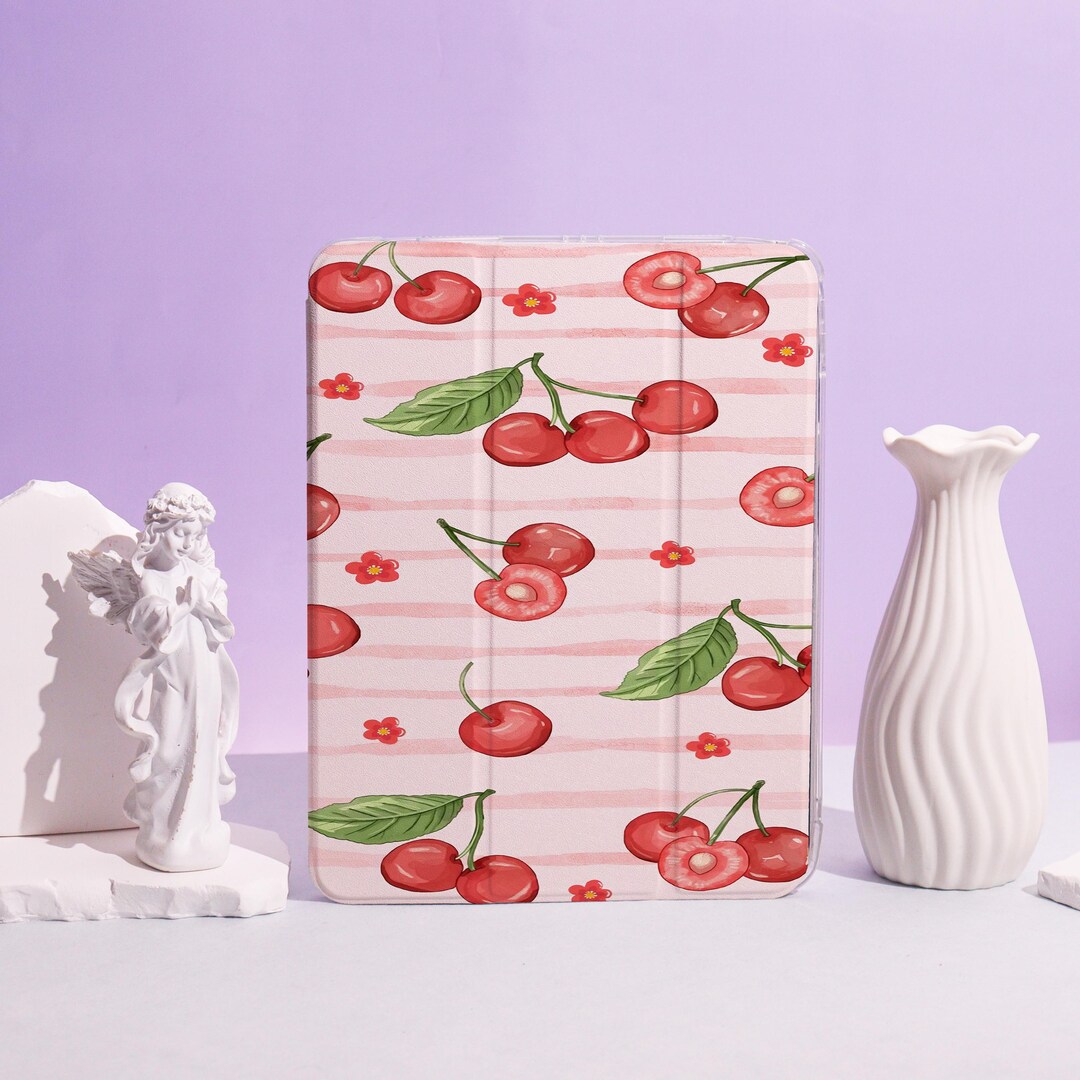 Red Cherry Print Cover Case for Apple iPad Air 2 3 4 iPad Pro 11 iPad ...
